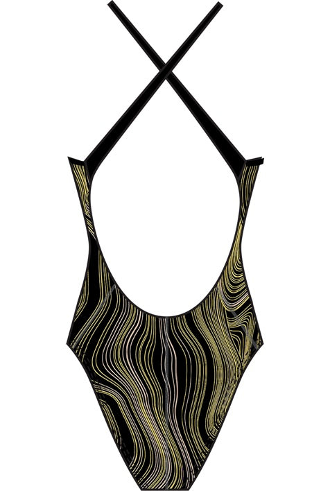 SPEEDO Women's Dripping In Gold Relay Back Swimsuit